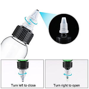 LOVLLE 3.4oz Small Oil Dispenser Bottle for Camping,12Pcs Plastic Squeeze Condiment Container with Twist Top Cap, Liquid Condiment Bottles with a funnel, Suited for Vinegar Oil Soy Sauce