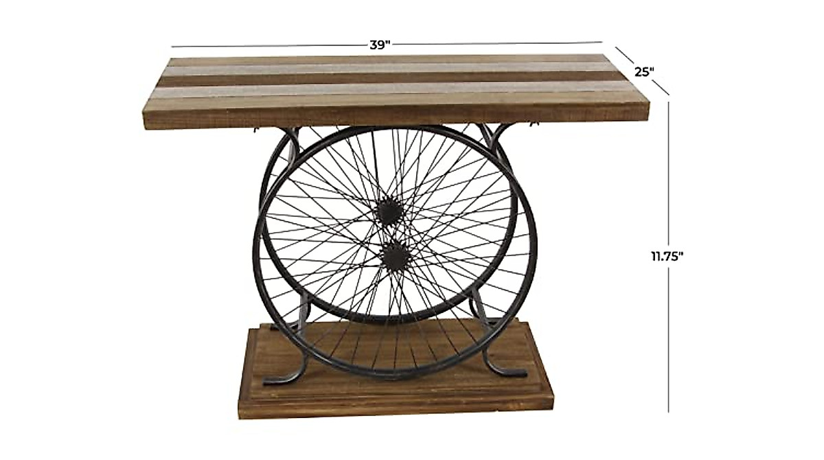 Deco 79 Wood Bike Console Table - Rustic & Stylish