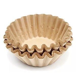 Natural Unbleached Brown Biodegradable Extra Large Coffee Filters 10, 12, 13, 14, 15 Cup Basket for Commercial, Home Coffee Maker Extra High Extra Wide, Anti ground, 9.75" Flattened Diameter (100 Pcs)