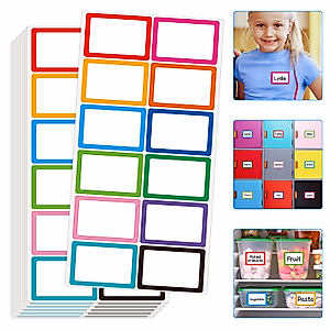 540 Pcs 12 Colors Name Tags Stickers, 2"x3"Plain Name Tag Labels Colored Blank Name Stickers for School Office Home Clothes and Mailing