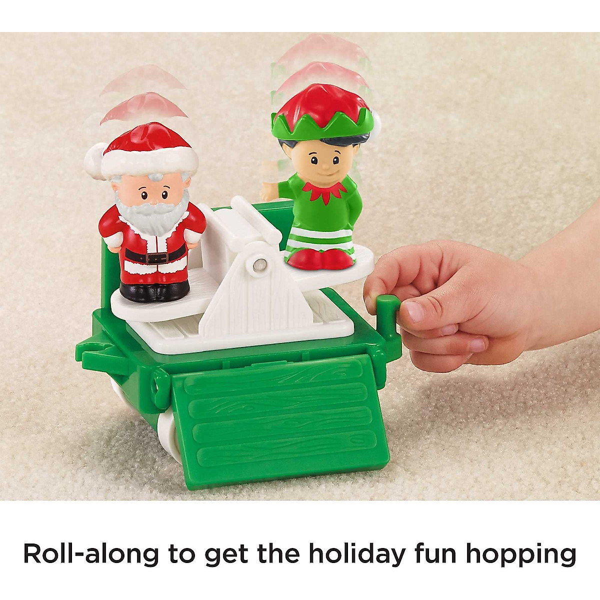 Fisher-Price Little People Toddler Toy Musical Christmas Train with Santa Elf & Reindeer Figures for Ages 1+ Years