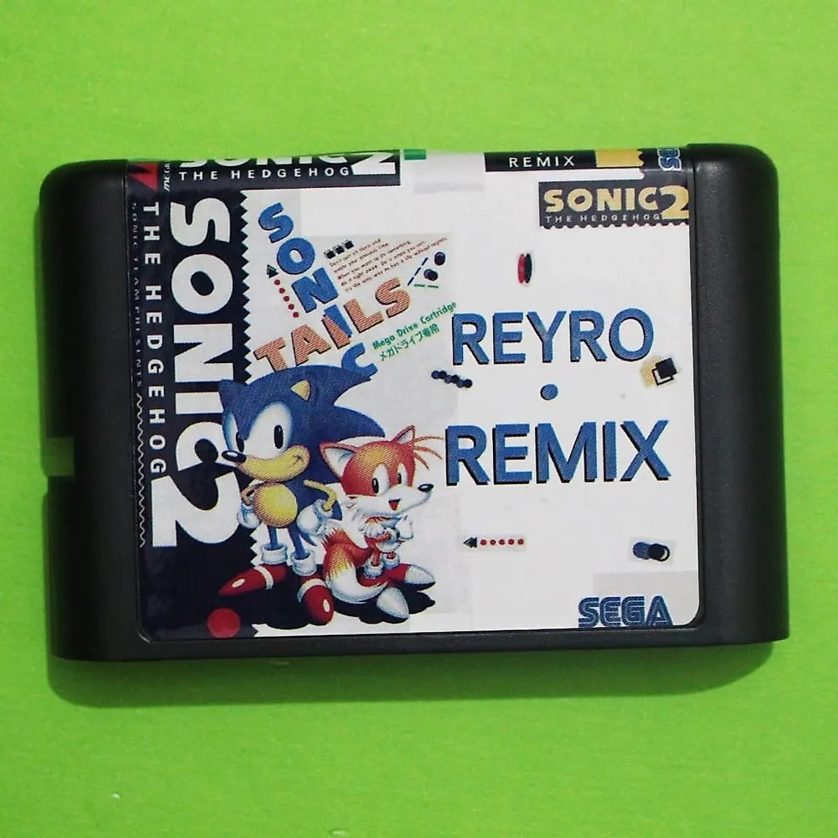 Sonic 2 Retro Remix 16 bit MD Game Card For Sega Mega Drive For Genesis-NTSC-J