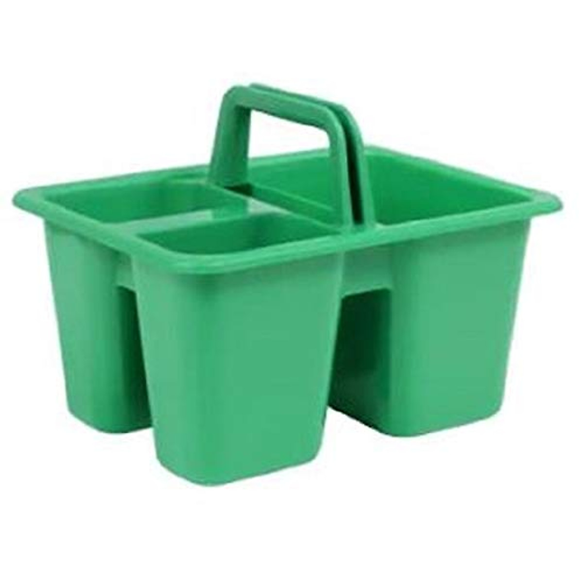 Kids Arts & Crafts Small Plastic Caddies with Handles, 3 Compartments, Assorted Colors 4-ct Set