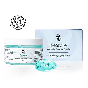 myolift 7E Wellness ReStore Conductive Gel with Bio-Active Complex - 4oz - Facial Skin Care Products with Green Tea Extract, Hyaluronic Acid, and Collagen Peptides - Anti Aging and Skin Tightening
