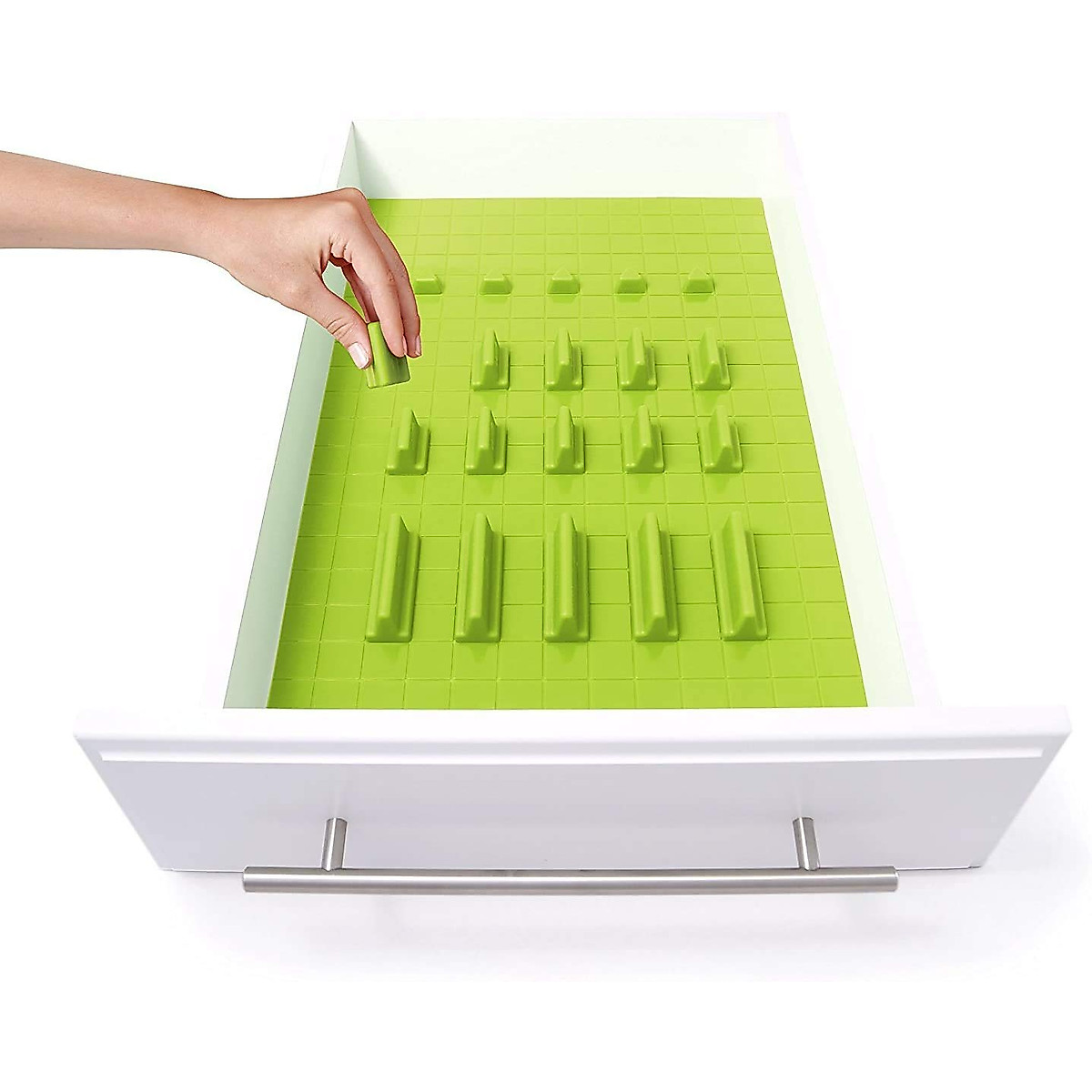 KMN Home DrawerDecor Lime Customizable Drawer Organizer 21 Piece Deluxe Starter Kit