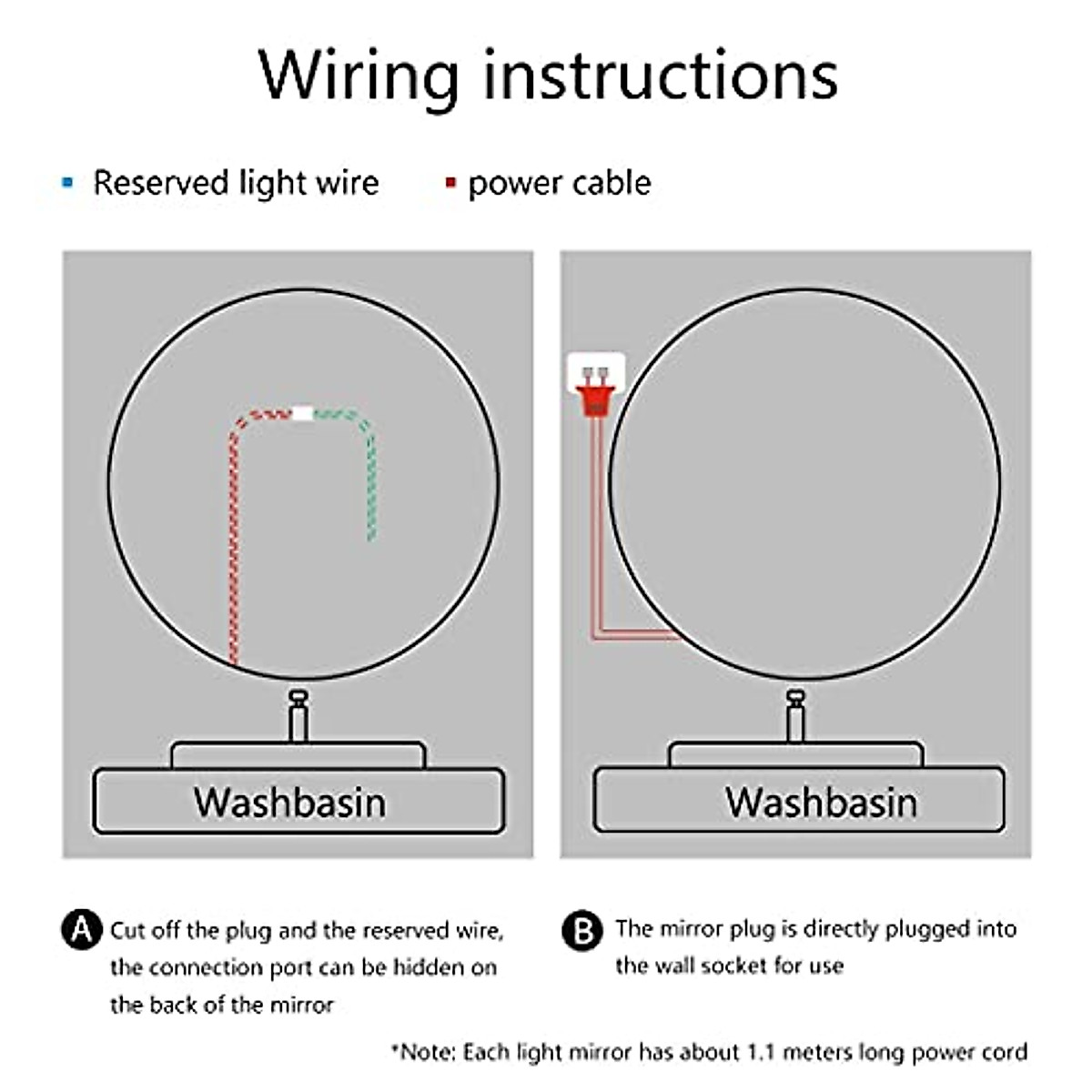 Mirror cabinet Bathroom LED Round, Wall-Mounted Storage Cabinet, Shelves for Storing Toilet Items, Medicine Cabinet with Mirror