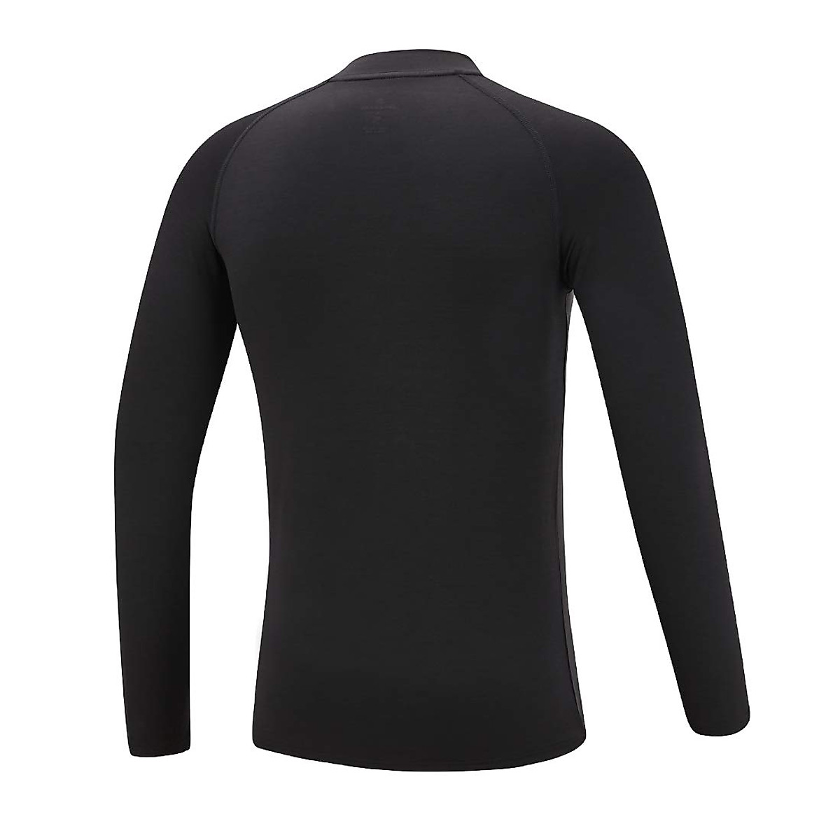 LEAO Youth Boys Compression Shirt Long Sleeve Fleece Quick Dry Sports Baselayer Soccer Baseball Basketball Undershirt Black L