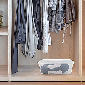 Idomy 4-Pack Clear Plastic Storage Latch Box with Lids, 14 L