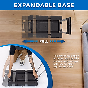 Mount-It! Folding Hand Truck Dolly Cart | Lightweight Foldable Cart with Wheels Heavy Duty with Elastic Cord for Luggage, Travel Moving, Office and Light Industrial Use