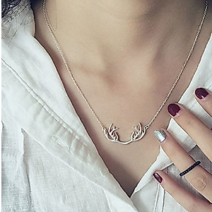 Helen de Lete Innovative Deer Horn Antler Sterling Silver Collar Necklace