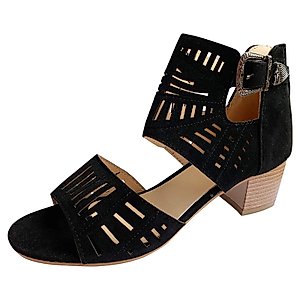 ZHOUXINGB Clear Heels for Women Lace Up Heels for Women Wide Calf Sandals Size 8 Sneakers Zip Up Shoes Heels Low Booties Basketball Sandals Women Vacation Black