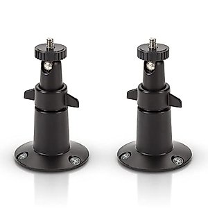 Wasserstein Adjustable Indoor/Outdoor Security Metal Wall Mount Compatible with Arlo Pro/Pro 2/Pro 3/Ultra/Ultra 2, & Others - Ring Stick Up Cam Battery, eufyCam E/2C (2 Pack, Black)
