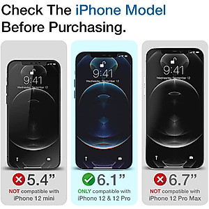 TETHYS Glass Screen Protector Compatible for iPhone 12 / iPhone 12 Pro 2020 6.1 Inch 3 Pack Case Friendly, Edge to Edge Coverage Tempered Glass, Guidance Frame Included