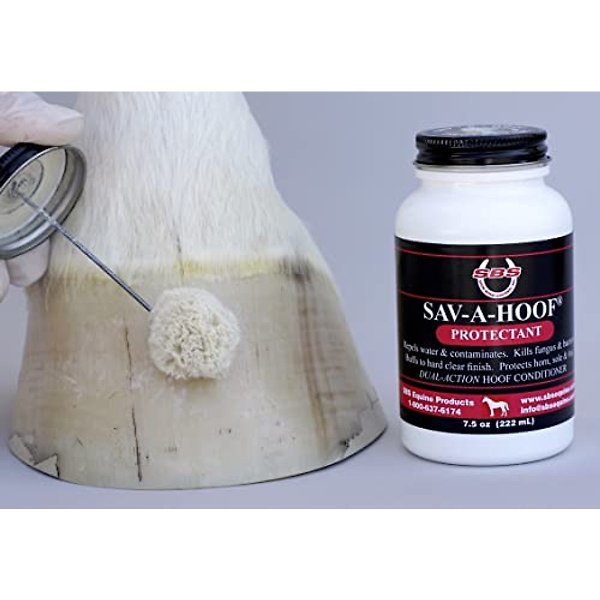 SAV-A-HOOF PROTECTANT by SBS Equine , Dual-Action Hoof Conditioner, Antiseptic Barrier Against Infection, Repels Moisture & Contaminates, 7.5 fl. oz.