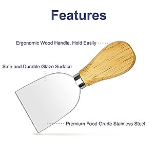 10Pcs Cheese Knives, Premium Cheese Knife Set for Charcuterie Board, Mini Steel Stainless Cheese Knife, Cheese Spreader, Cheese Fork with Wooden Handle for Charcuterie Knife Set