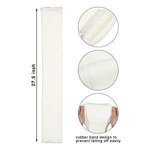 Sumind 2 Pairs Women Long Stirrup Leg Warmers Winter Knitted Over Knee Thigh High Long Socks 80s (Black and White)