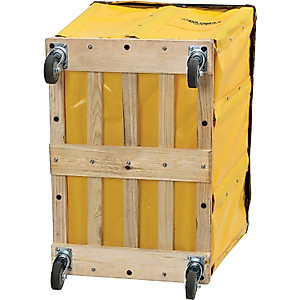Global Industrial 16 Bushel, Yellow Vinyl Basket Bulk Truck, Unassembled, 40&quot;L x 28&quot;W x 35&quot;H