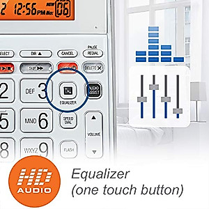 AT&T CL4940 Corded Standard Phone with Answering System and Backlit Display, White