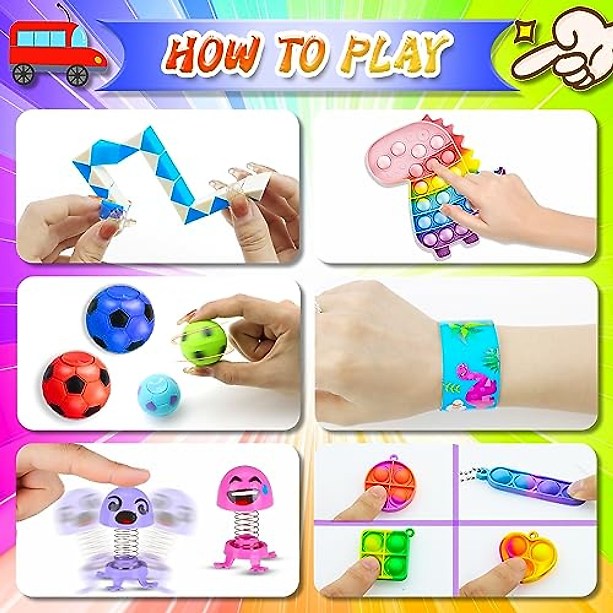 RALLYPANDA 1000+Halloween Party Favors for Kids Fidget Toys Pack Bulk Prize Box Treasure Box Goodie Bag Stuffers Carnival Prizes Classroom Rewards Pinata Fillers