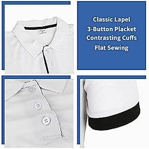 CEHT Mens Polo Shirts Short Sleeve Cotton Golf Polo Shirts for Men Slim Fit Casual Tops White