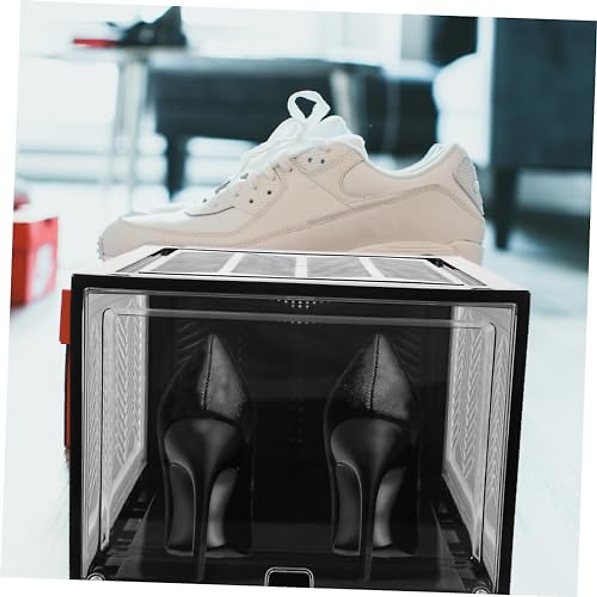 GATHINESS 2pcs Boxes Box stackable Shoe Storage foldable shoes container Sneaker Storage Organizer For Cabinets Storage Box shoe large Showcase superimposed thicken sneaker box -