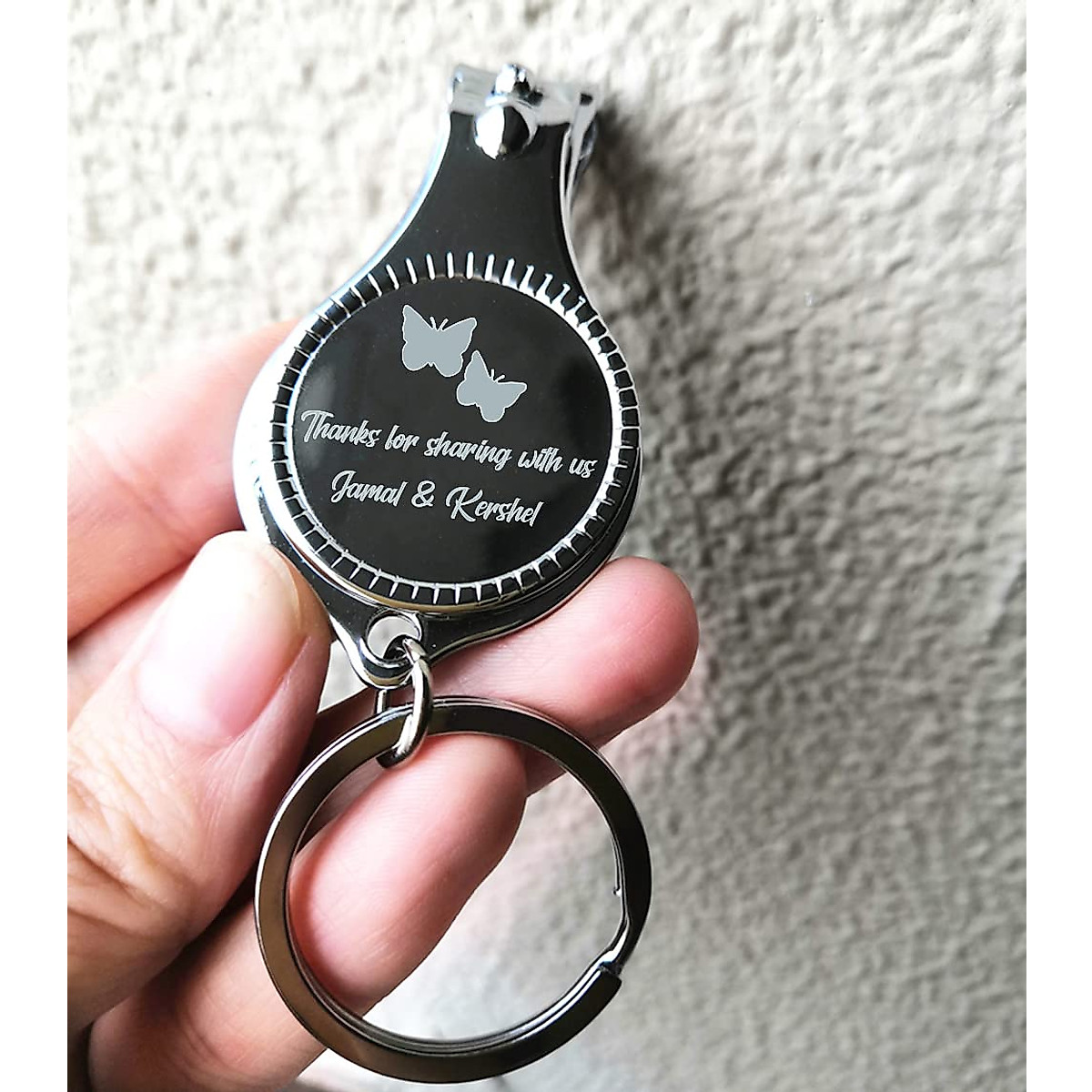 100Pcs Personalized Nail Clipper Bottle Opener with Logo Text for Men Women, Wedding Favors For Guests Bulk,Engraved 4 in 1 Multi Function Bottle Opener Party Holiday Father's Day Graduation Favors