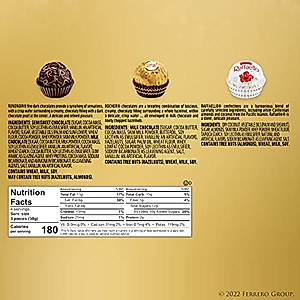 Ferrero Collection Premium Gourmet Assorted Hazelnut Milk Chocolate, Dark Chocolate And Coconut, Mother's Day Gift, 4.6 oz, 12 Count