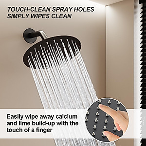 HomGoo Shower Faucet, Matte Black Shower Faucet Set, Bathroom Rain Shower System with 6-Inch Shower Head, Single-Handle Shower Trim Kit with Rough-in Valve, Matte Black