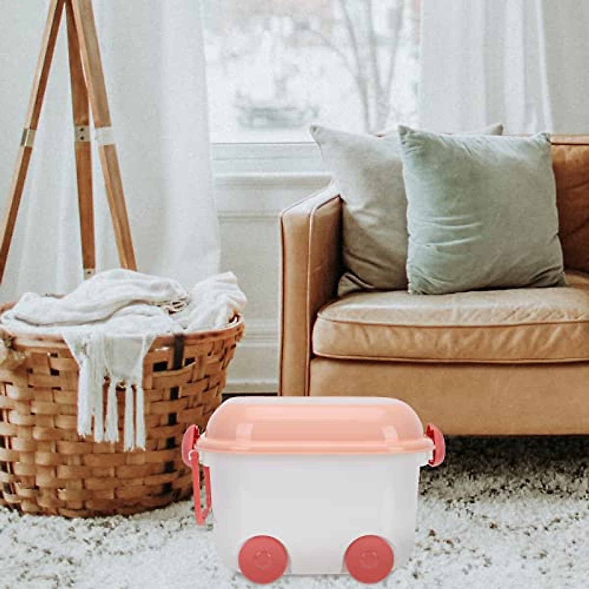 Cabilock Plastic Storage Basket Kids Toy Box rolling storage box toy storage bins storage basket bins with Wheel and Kids Toy Storage Bins