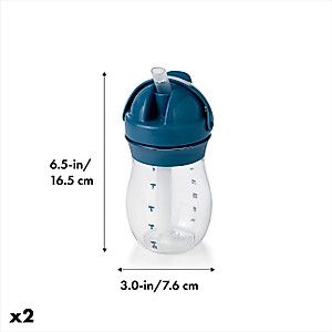 OXO Tot Transitions Straw Cup, 9 oz, Navy, Pack of 2