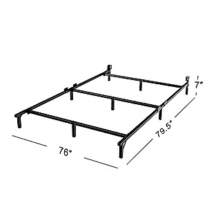 ctbsme King Bed Frame,Sturdy Metal Bed Frame 9-Legs Base for Box Spring and Mattress, Easy Assembly Tool-Free, Black(76*79.5*7 )