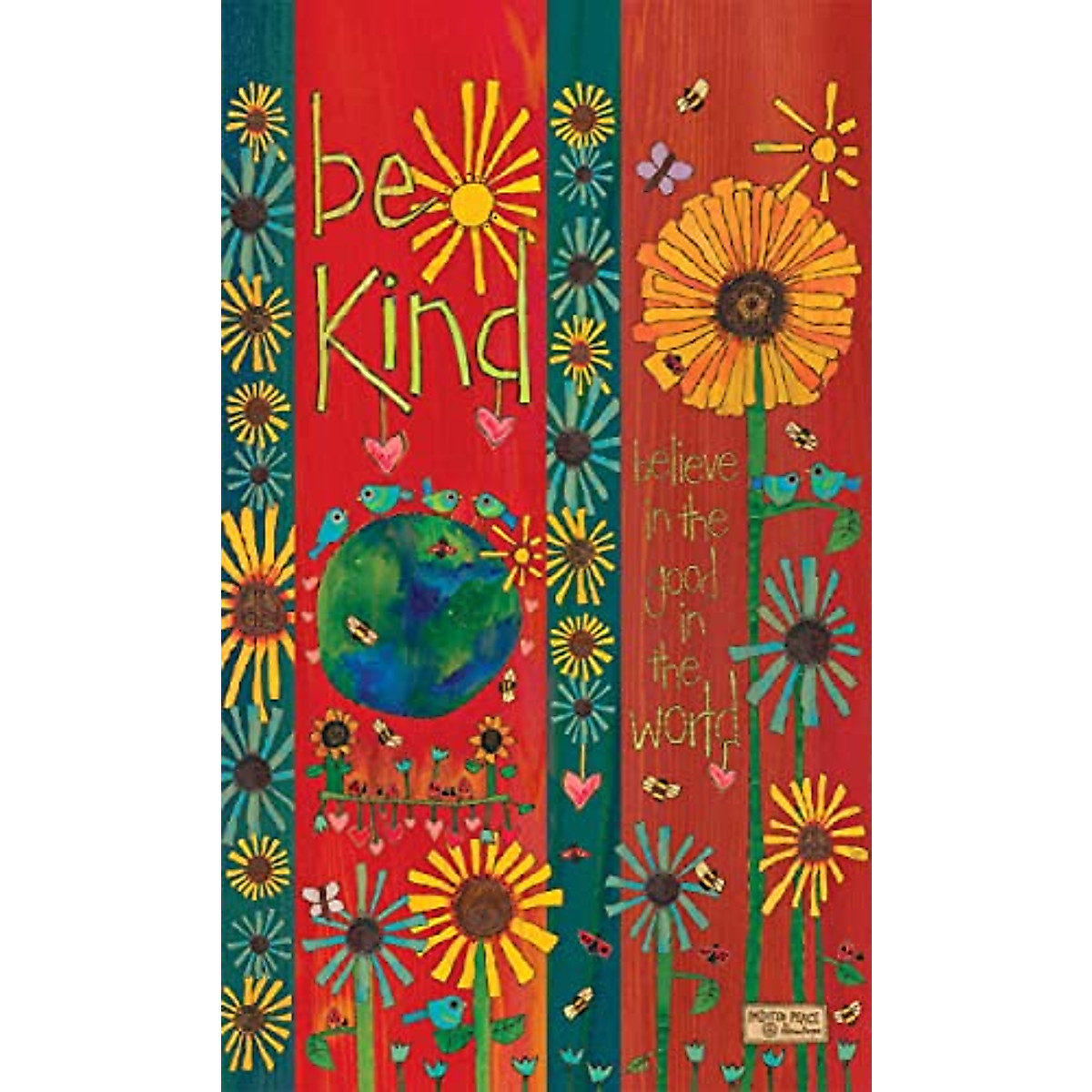 Studio M Be Kind 13" Mini Art Pole Small Decorative Indoor/Outdoor Garden Post, Great Gift, Stake Included for Easy Installation, No Digging Necessary - Made in The USA