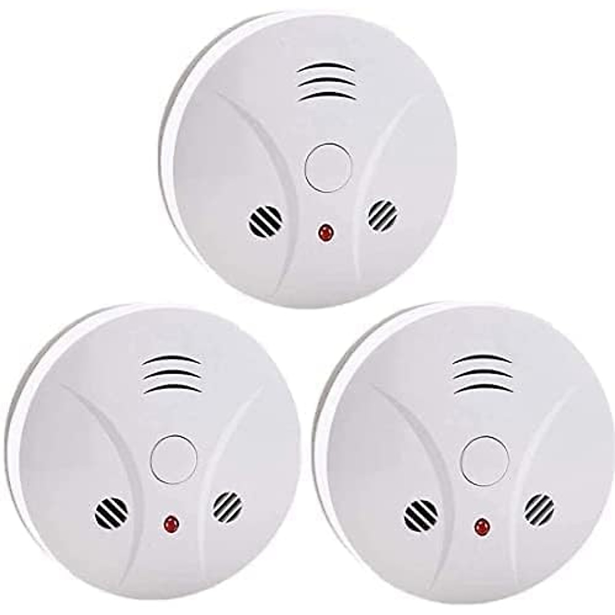 3 Pack Smoke Detector Battery Operated with Photoelectric Sensor and Silence Button, Travel Portable