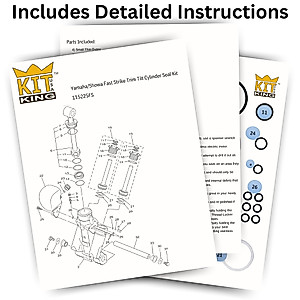 Kit King - Works with Yamaha Tilt Trim Showa Motor Seal Kit 1997 & Up 115225FS Fast Strike Power Trim Tilt, 115HP 150HP 175HP 200HP (Some 225HP 250HP) Showa, 63P-43800-00-4D 64E-43822 and More O-Ring