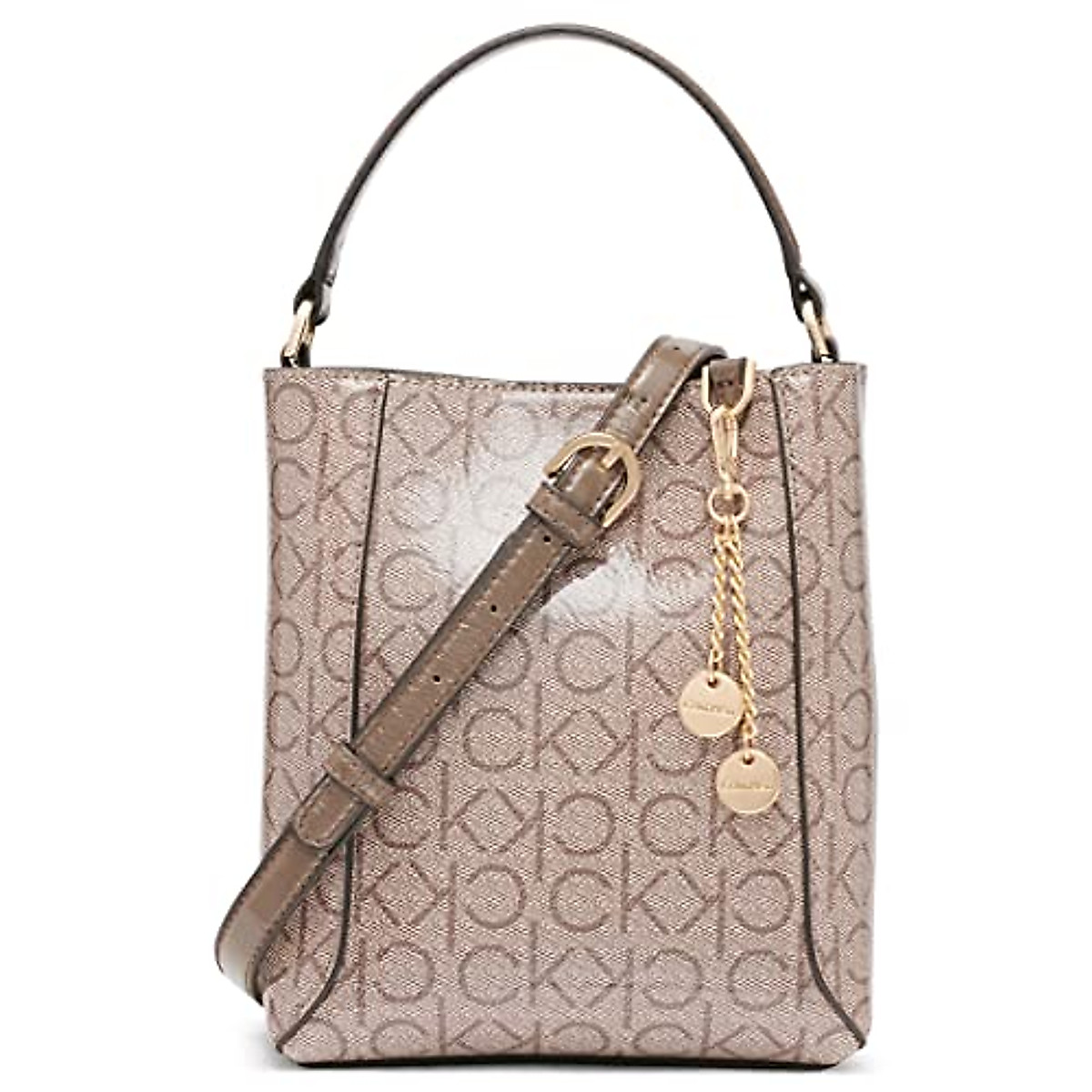 Calvin Klein Astatine Micro Mini Hobo Crossbody, Almond/Taupe/Modern Taupe,One Size