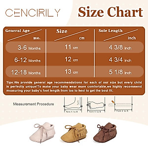 CENCIRILY Infant Baby Fringe Moccasin Slipper Boys Girls Tassel Suede Leather Toddler Sneakers Soft Sole First Walking Loafers Crib Shoes