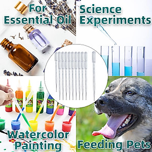 Zkupanx 100 PCS 3ML Pipette Dropper - Disposable Plastic Dropper Pipette for Accurate Liquid Transfer, Excellent Suction, Pipettes for Essential Oils, Resin, Crafts, Labs, Kids Activities, DIY Art