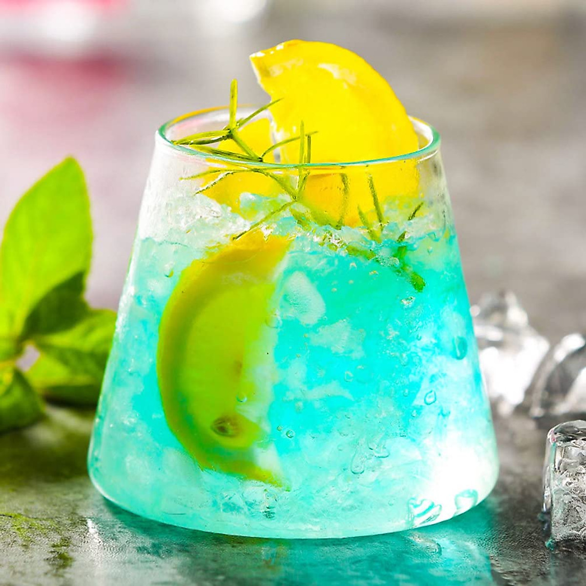 GANAZONO 2Pcs mount fuji glass cup Drinking Glasses Iced Coffee Glass Cups Transparent Ice Cream Cup Juice Whiskey Soda Cup Water glass juice cups Mugs borosilicate glass beer mug