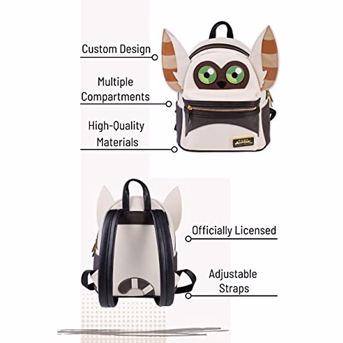 Avatar The Last Airbender Momo Mini Backpack Back Pack Faux Leather