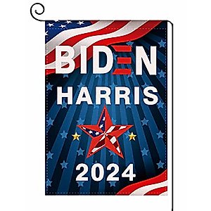 YaoChong Biden Harris Flag Vote 2024 President Small Garden Flag Vertical Double Sided 12.5x18 Inch, Patriotic American Star Election Yard Gift House Decoration(2024)