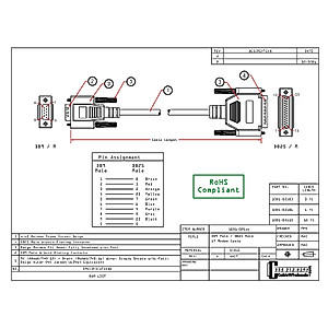 CableWholesale DB9 to DB25 Serial Cable, 9 Conductor 28 AWG Single Shielded RS232 Serial Cable, DB9 9 Pin Male to DB25 25 Male Connector Serial Cable, Beige, 6 Foot