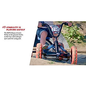 BERG Pedal Kart Buzzy BSX | Pedal Go Kart, Ride On Toys for Boys and Girls, Go Kart, Toddler Ride on Toys, Outdoor Toys, Beats Every Tricycle, Adaptable to Body Length, Go Cart for Ages 2-5 Years