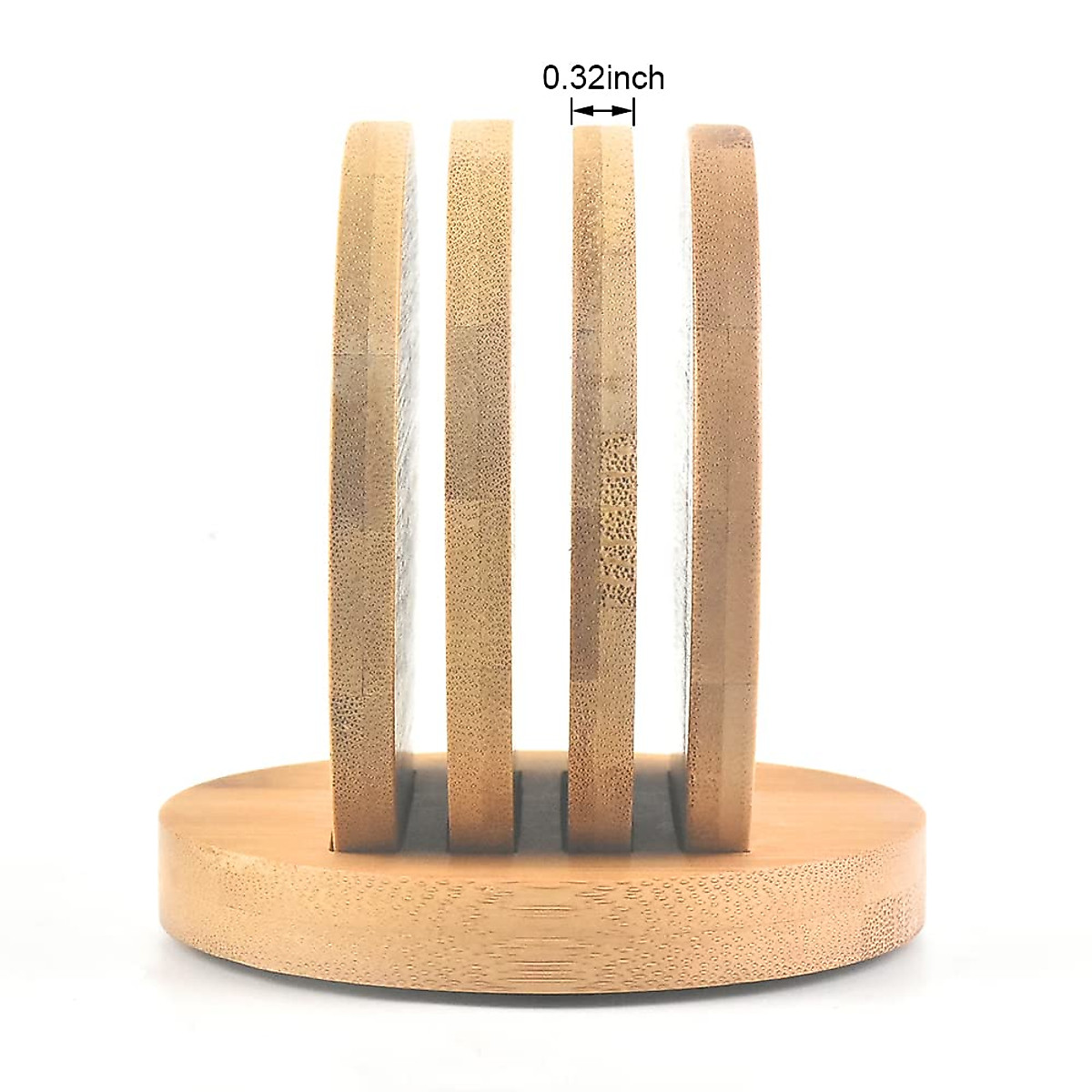 Funny Coasters for Drinks with Holder, Coasters for Coffee Table Set of 4 Coasters for Dining Table, German Shepherd Round Coasters 4" Housewarming Gifts for New House/Home - BZA055