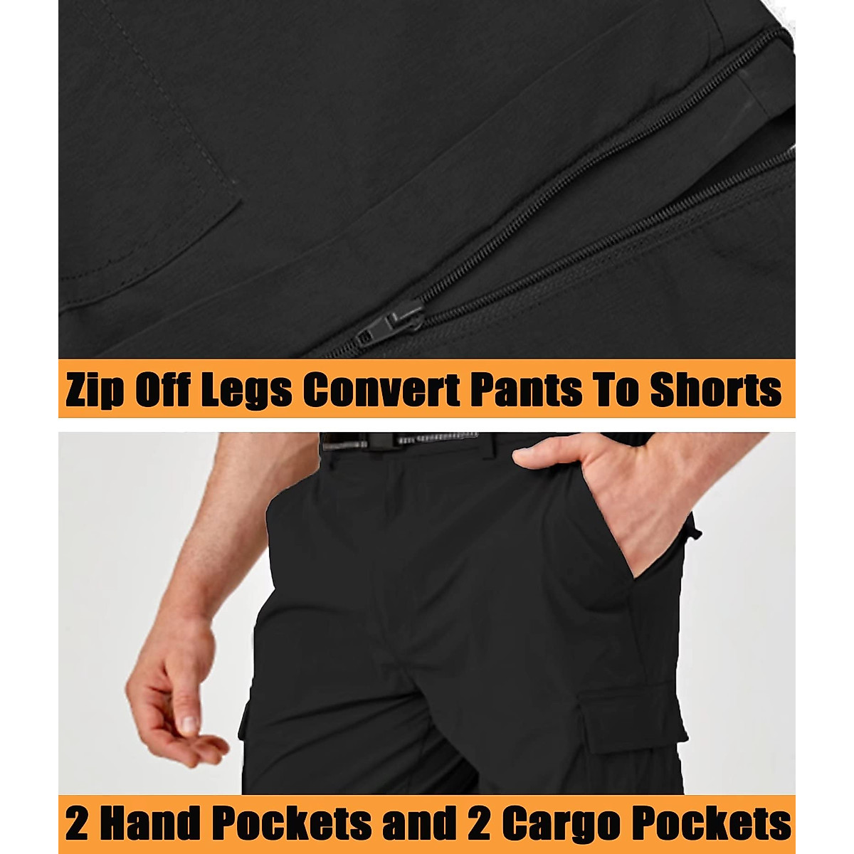 MAGCOMSEN Fishing Pants for Men Quick Dry Pants Zip Off Pants Mens Hiking Pants Convertible Summer Pants Lightweight Pants Breathable Pants Khaki Pants