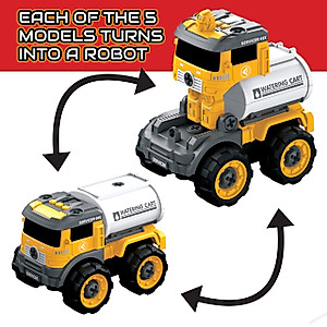 5-in-1 Take Apart Construction Toys and DIY Engineering Playset with Remote Control and Electric Screwdriver. For Toddler Boys Kid Child who loves tools and construction equipment. 3 4 5 6-Year-Olds.