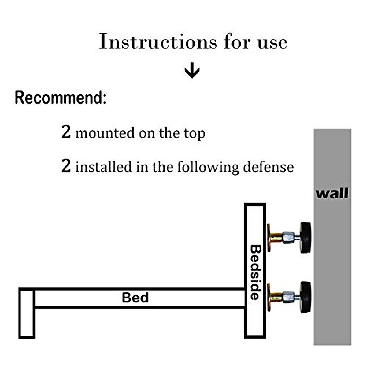 Krisler Adjustable Threaded Bed Frame Anti-Shake Tool for Bed, Headboard Stoppers, Bedside Headboards Prevent loosening Anti-Shake Fixer, Easy Install (30-64mm)