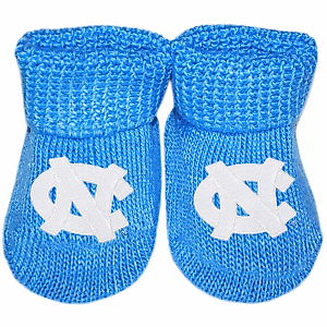 University of North Carolina Tar Heels Newborn Baby Bootie Sock, Carolina Blue, Newborn