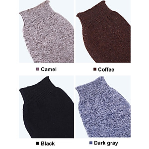 4 Pairs Cashmere Fingerless Gloves Wrist Warmers with Thumb Hole for Women and Men (7.5 x 3.5 inches)()