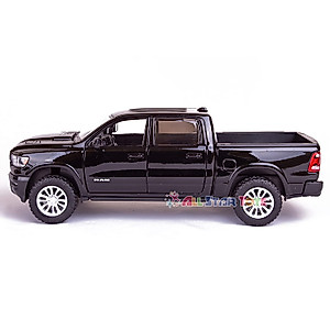 Dodge Ram 1500 Crew Cab Laramie, Black, 2019, Model Car,, Motormax 1:24