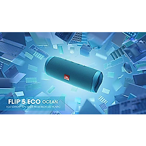JBL FLIP 5 - Waterproof Portable Bluetooth Speaker Made from 100% Recycled Plastic - Blue (Renewed)